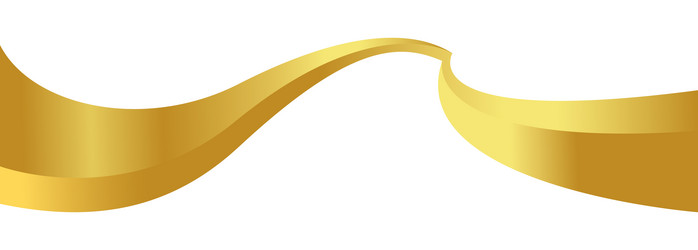 Gold wave curve golden wave corner shape for Vector Image