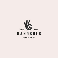 Hand bulb creative idea logo icon Royalty Free Vector Image