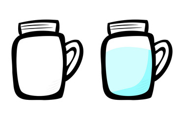 Simple outline hand draw sketch water tap at wall Vector Image