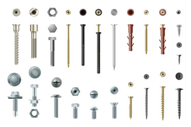 Banner with bolts nuts nails Royalty Free Vector Image