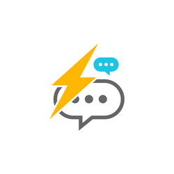 Thunder chat logo design template fast Royalty Free Vector