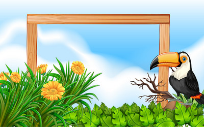 Bush frame with sky background Royalty Free Vector Image
