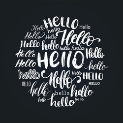 Set of handwritten phrase hello calligraphy Vector Image