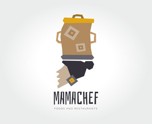 Abstract chef face logo template Royalty Free Vector Image