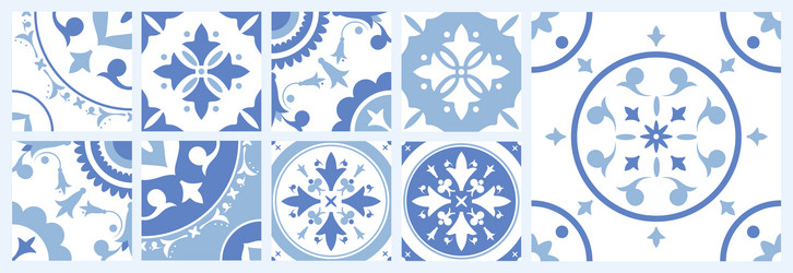 Set of square ceramic tiles with elegant Vector Image