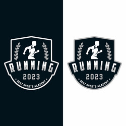 Club running sport logo design Royalty Free Vector Image