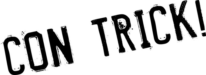 Con trick rubber stamp Royalty Free Vector Image