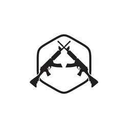 Machine gun logo design template Royalty Free Vector Image