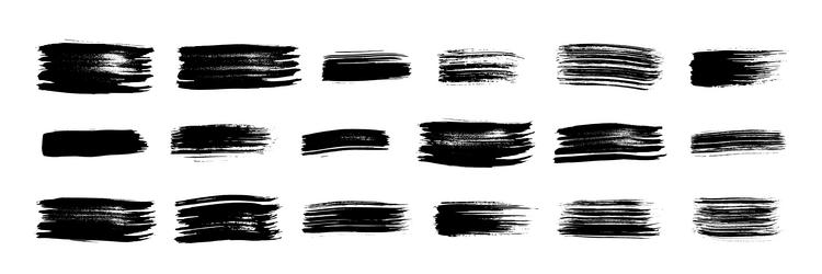 Black brush stroke on transparent background Vector Image