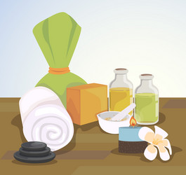 Spa foot massage hands doing Royalty Free Vector Image