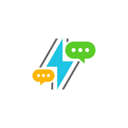 Thunder chat logo design template fast Royalty Free Vector