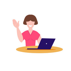 Woman on Computer Icon Vector Images (over 55,000)