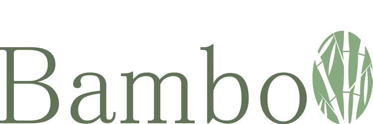 Bamboo leaves with circle logo Royalty Free Vector Image