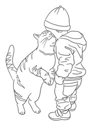 Kids line art Royalty Free Vector Image - VectorStock