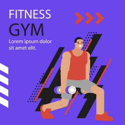 Flat design gym training posts Royalty Free Vector Image
