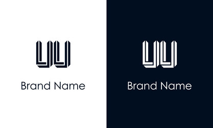 Initial letters uu logo design bundle Royalty Free Vector