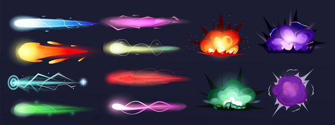 Magic blast game vfx light effect cartoon Vector Image