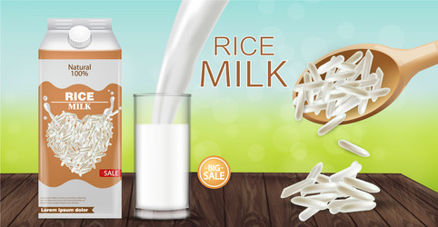 Rice product realistic composition Royalty Free Vector Image