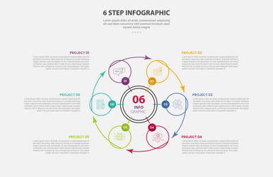6 points template infographic outline style Vector Image