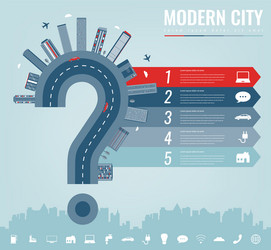 City infographics set with charts and other Vector Image