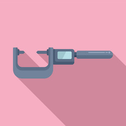 Digital micrometer precision icon flat Royalty Free Vector