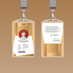 Golden nice id card template Royalty Free Vector Image