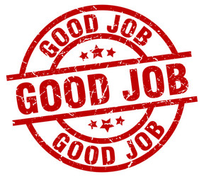 Good job red grunge round vintage rubber stamp Vector Image