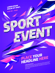 Layout poster template design for sport event Vector Image