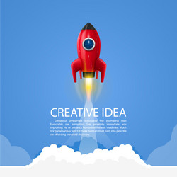 Set ofstartup rocket launch in cartoon style Vector Image