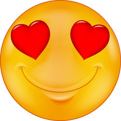 Smiley emoticon feeling in love Royalty Free Vector Image