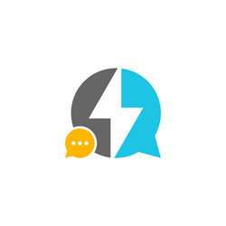 Thunder chat logo design template fast Royalty Free Vector