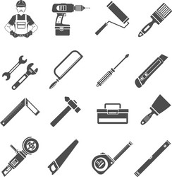Handyman toolkit icons silhouette for social Vector Image