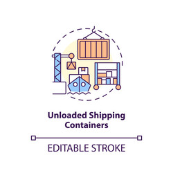Unloaded shipping containers red gradient concept Vector Image