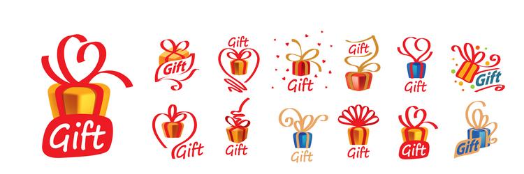 Gift shop logo design template shop logo Vector Image