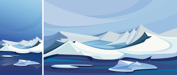 Arctic ocean winter landscape Royalty Free Vector Image
