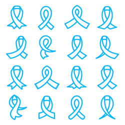 3d realistic blue ribbon set prostate Royalty Free Vector