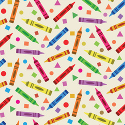 Dancing kawaii colorful crayons seamless pattern Vector Image