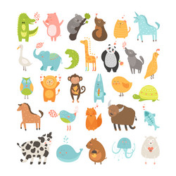 Cute animals collection Royalty Free Vector Image