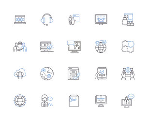 Software outline icons collection Royalty Free Vector Image