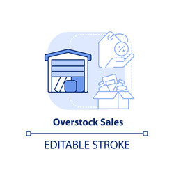 Overstock sales blue gradient concept icon Vector Image