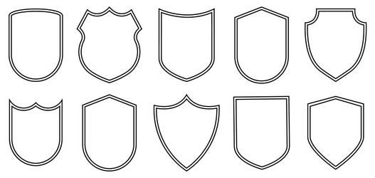 Shield badge blank emblems with grunge textures Vector Image