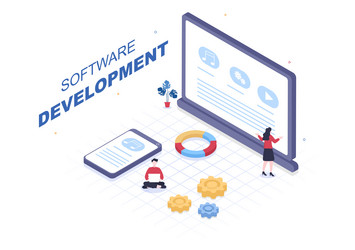 Software development and programming code Vector Image