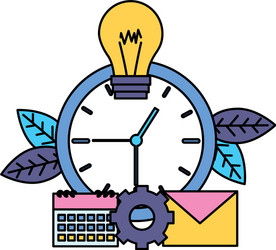 Work time clock Royalty Free Vector Image - VectorStock