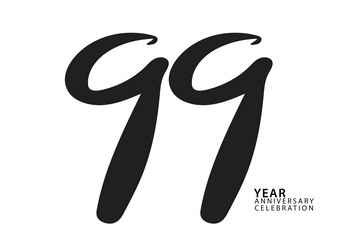 99 year anniversary celebration black color Vector Image
