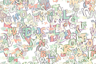 Abstract conceptual colorful alphabets letters Vector Image