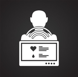 Check up icon on black background for graphic Vector Image