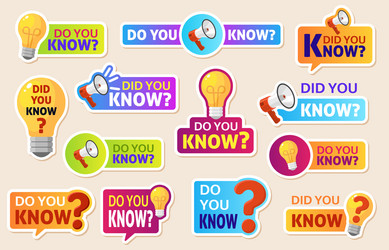 Did you know question inside rectangular speech Vector Image