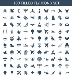 37 fly icons Royalty Free Vector Image - VectorStock