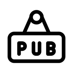 Pub signage hanging on the wall Royalty Free Vector Image