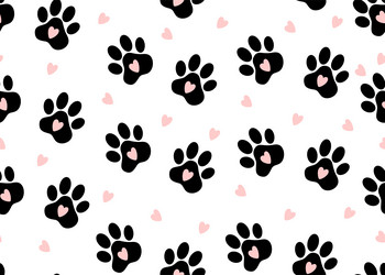 Dog paw print seamless pattern Royalty Free Vector Image
